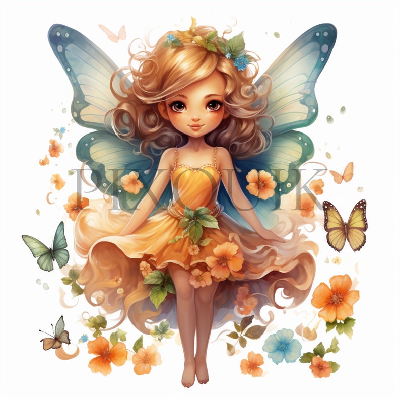 Spring Fairy Clipart | Enchanting Floral Art, Scrapbook (JPG) - Etsy