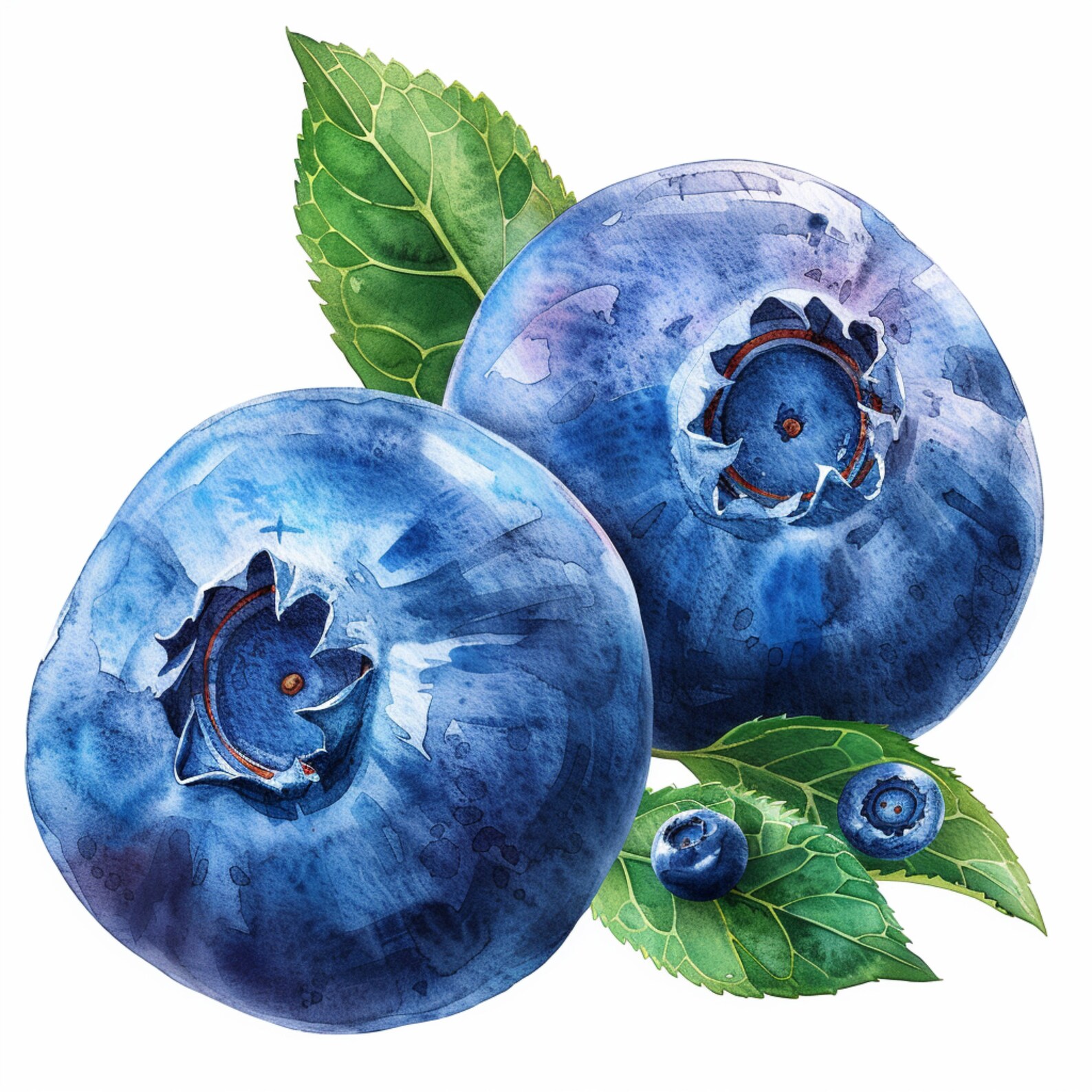 Watercolor Blueberries Clipart 10 High Quality Jpgs Digital Download ...
