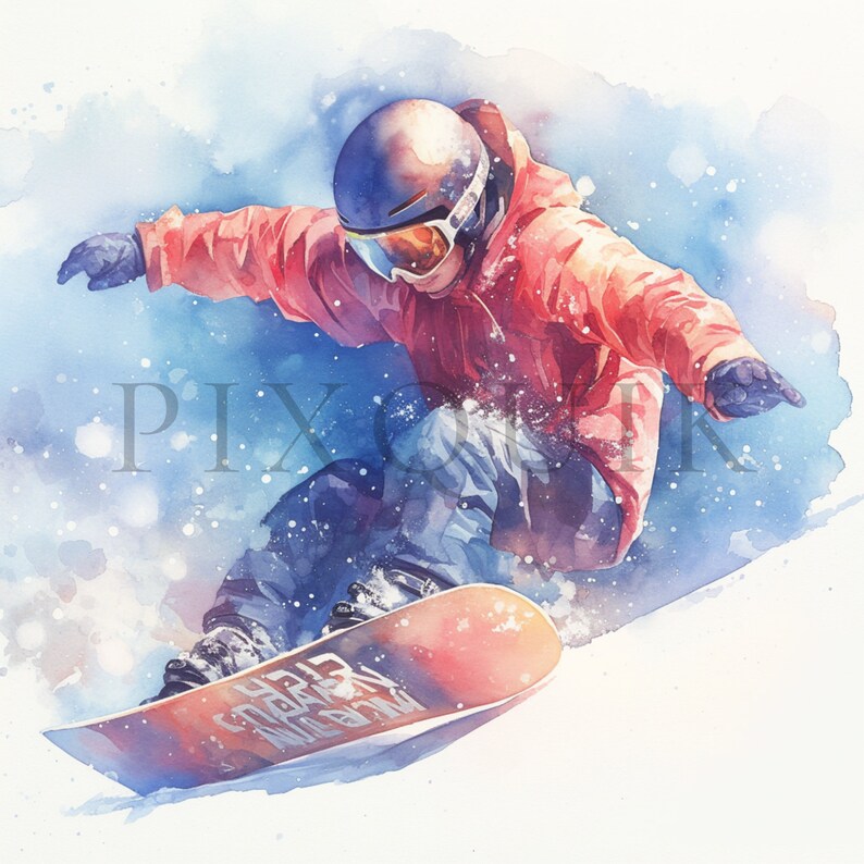Winter Sports Clipart | Snowboarding, Ice Skating Jpgs (digital ...