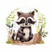 Cute Raccoon Clipart | Woodland Animal Art, Card Making (digital ...