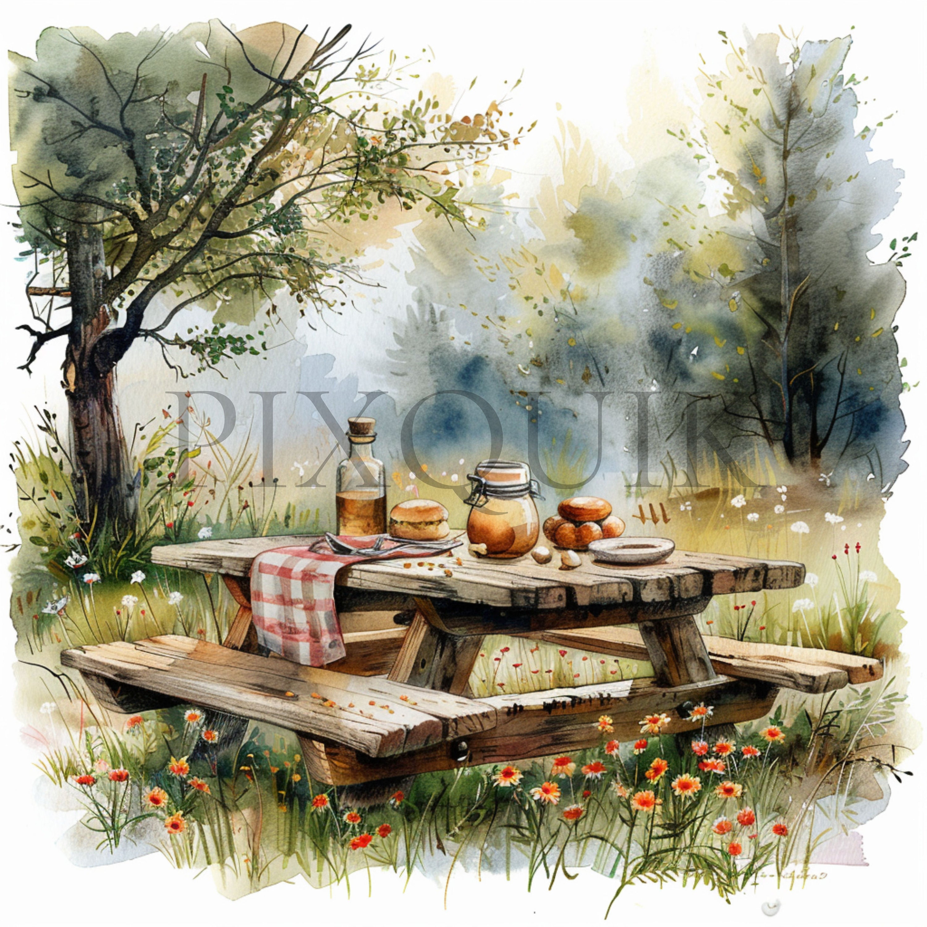Picnic Clipart 10 High Quality JPG Picnic Illustration Summer Picnic ...