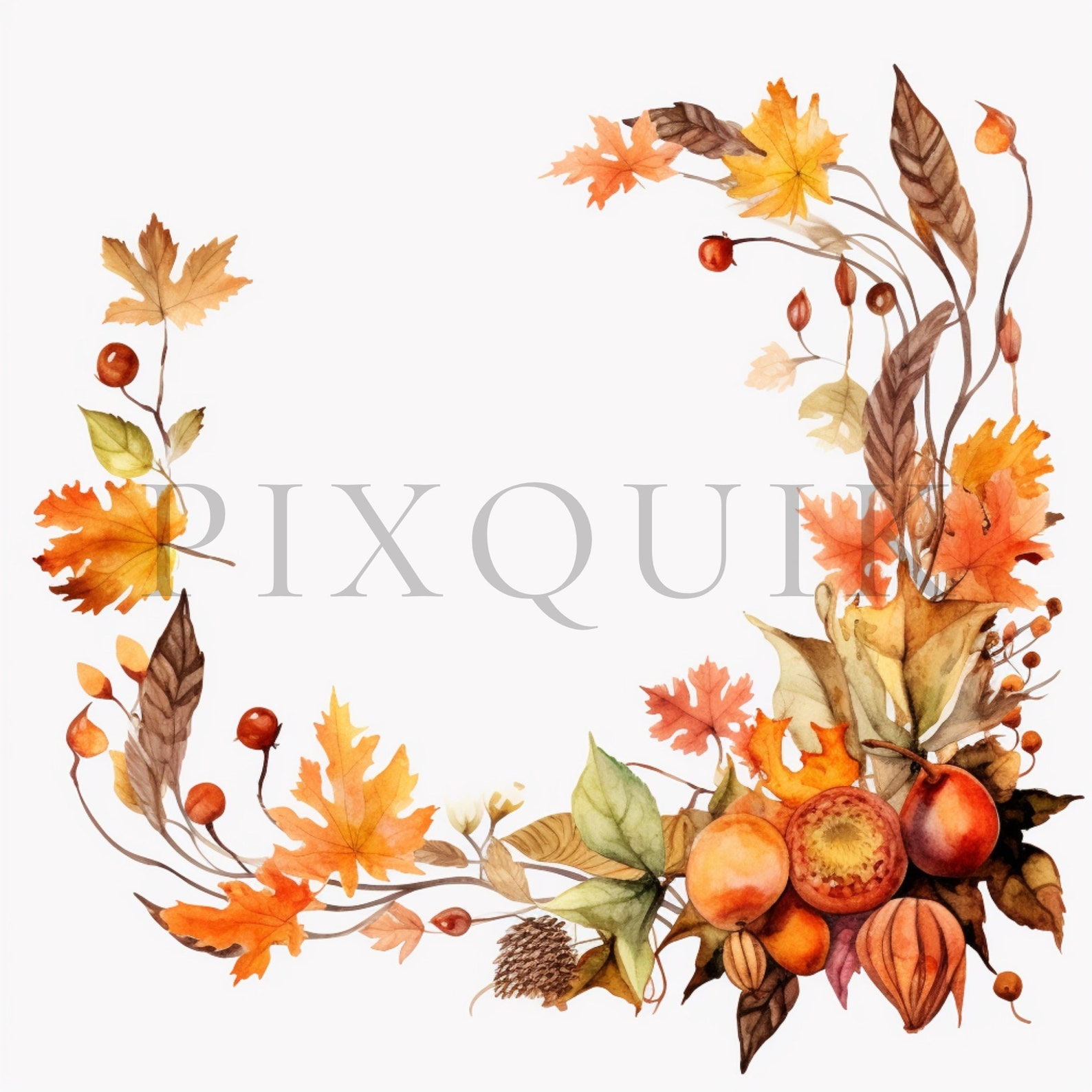 Autumn Border Clipart 10 High Quality Jpgs Digital Download Autumn ...