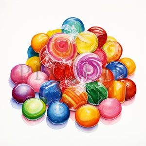Rainbow Candy Clipart | 10 High Quality Jpgs | Digital Download | Card ...