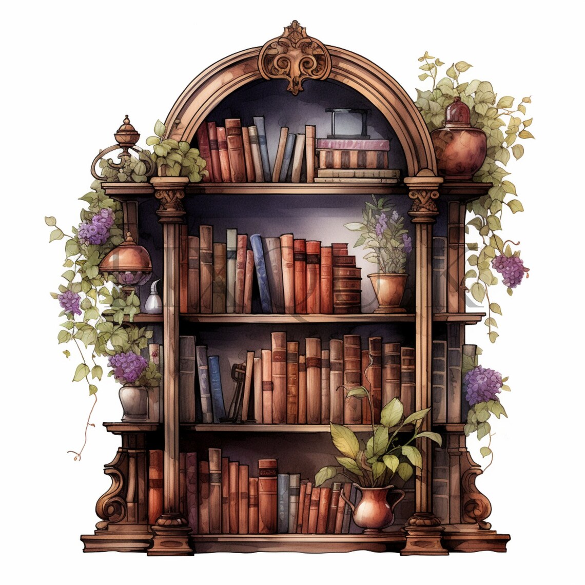 Victorian Style Bookcase Clipart High Quality JPG Commercial Use ...