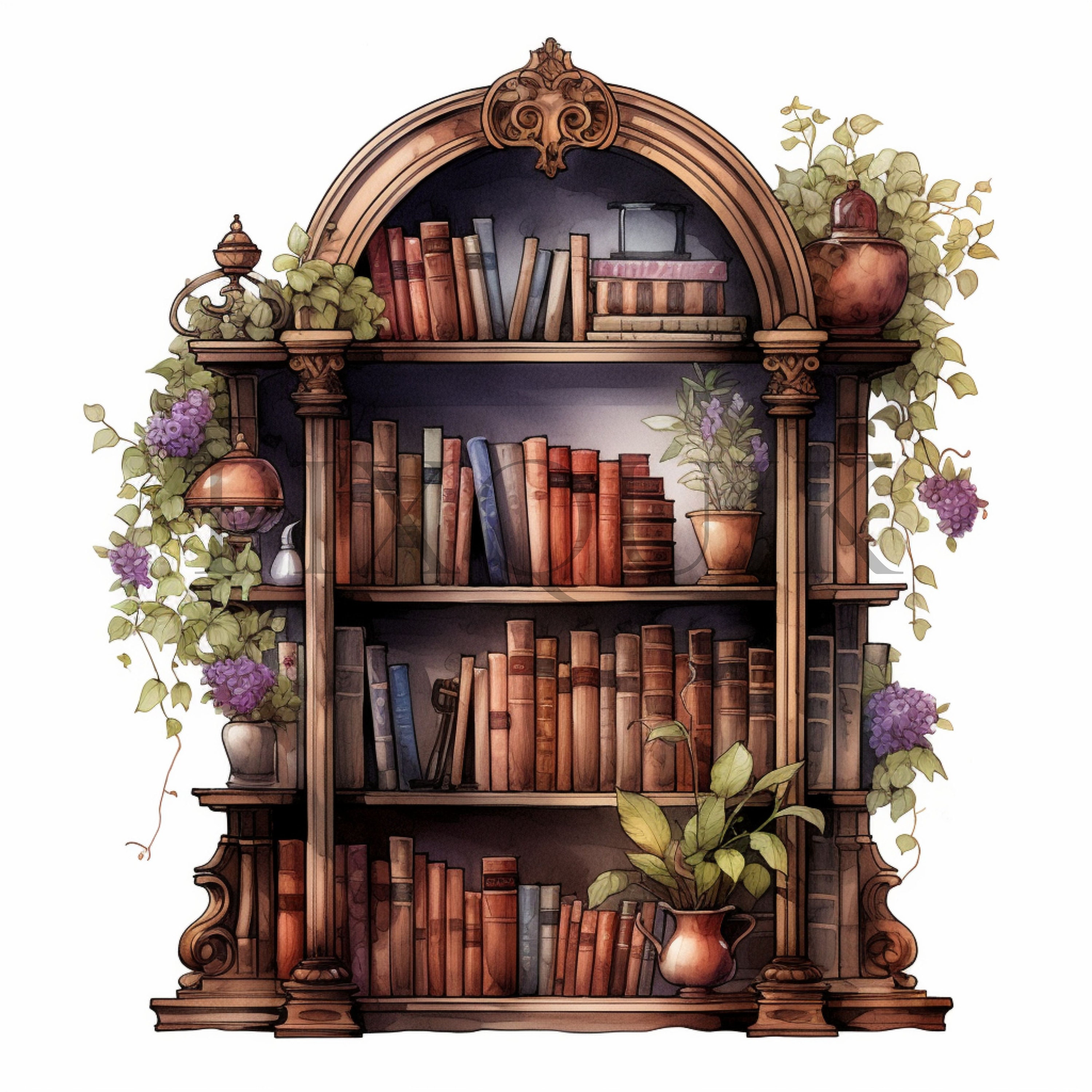 Victorian Style Bookcase Clipart High Quality JPG Commercial Use ...