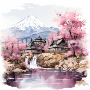 Japanese Landscape Clipart | 10 High Quality Jpgs | Printable Scenic ...