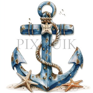 Nautical Anchor Clipart Set | 10 High Quality Jpgs | Anchor Graphics ...
