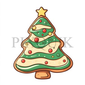 Christmas Tree Cookie Clipart 10 Jpg's Files and PNG Card Making ...