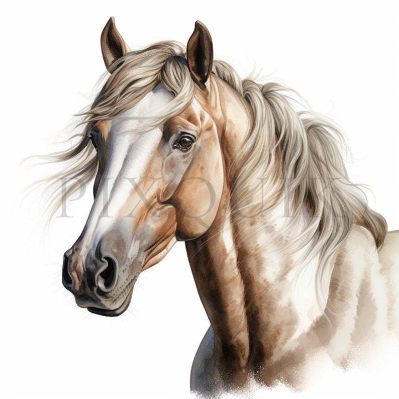 Watercolor Horse Clipart – High Quality JPG Illustrations (digital ...