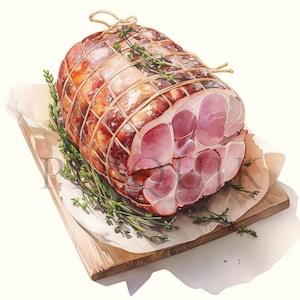 Holiday Ham Clipart | 10 High Quality Jpgs | Digital Download | Cartoon ...