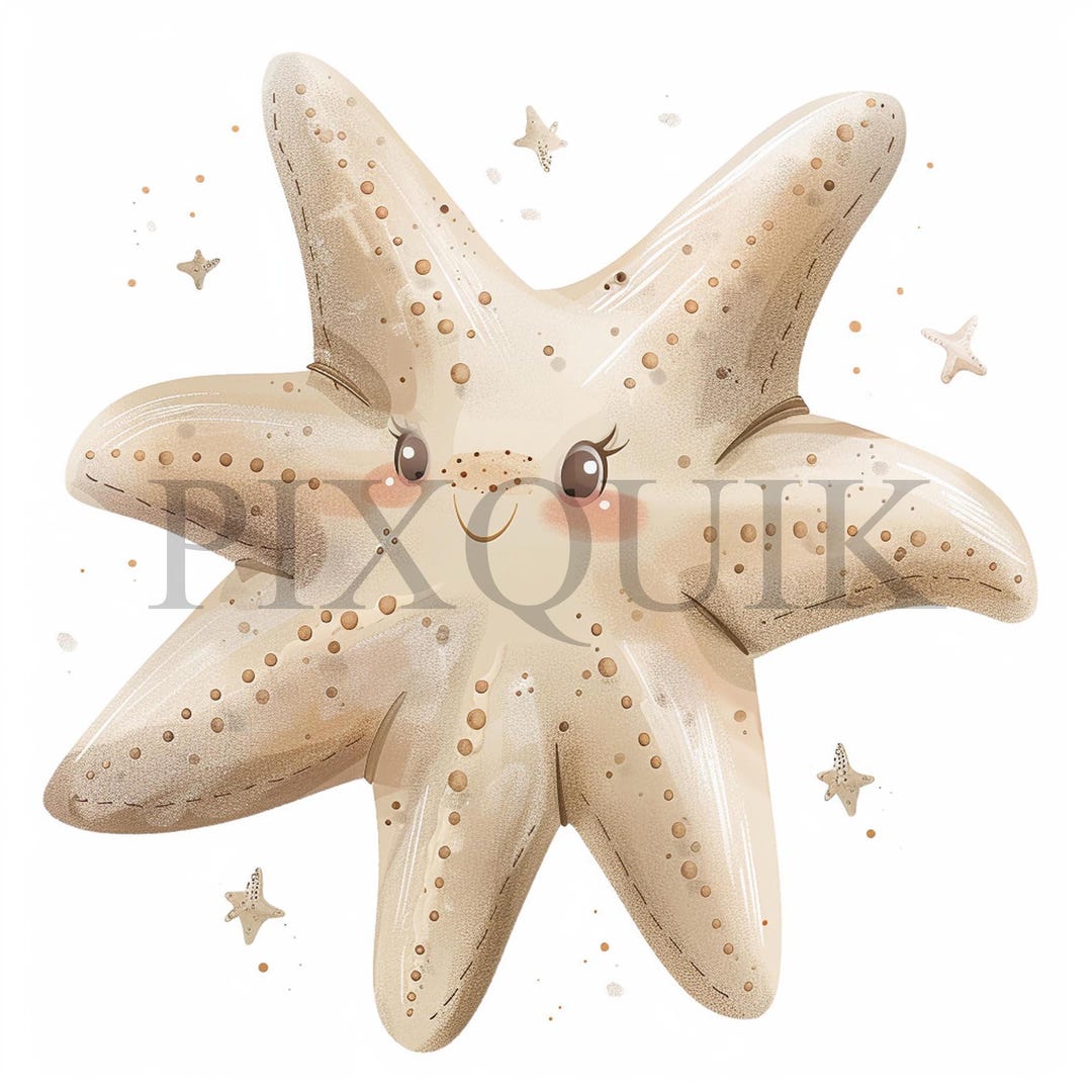 Cute Sea Star Clipart | 10 High Quality Jpg's and PNG | Ocean Themed ...