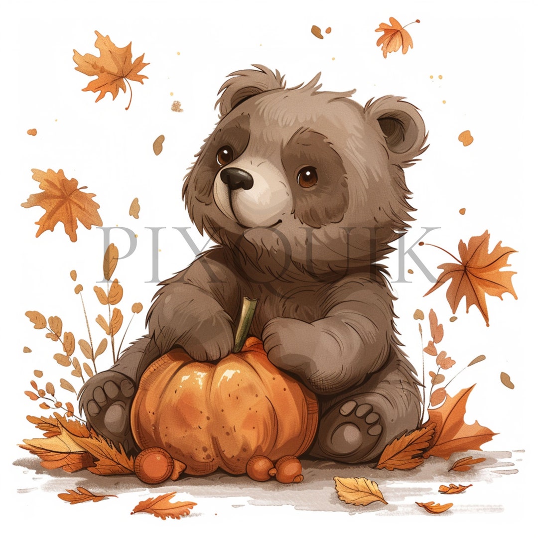 Fall Animal Clipart | Bear Clipart | 10 High Quality JPG | Autumn ...