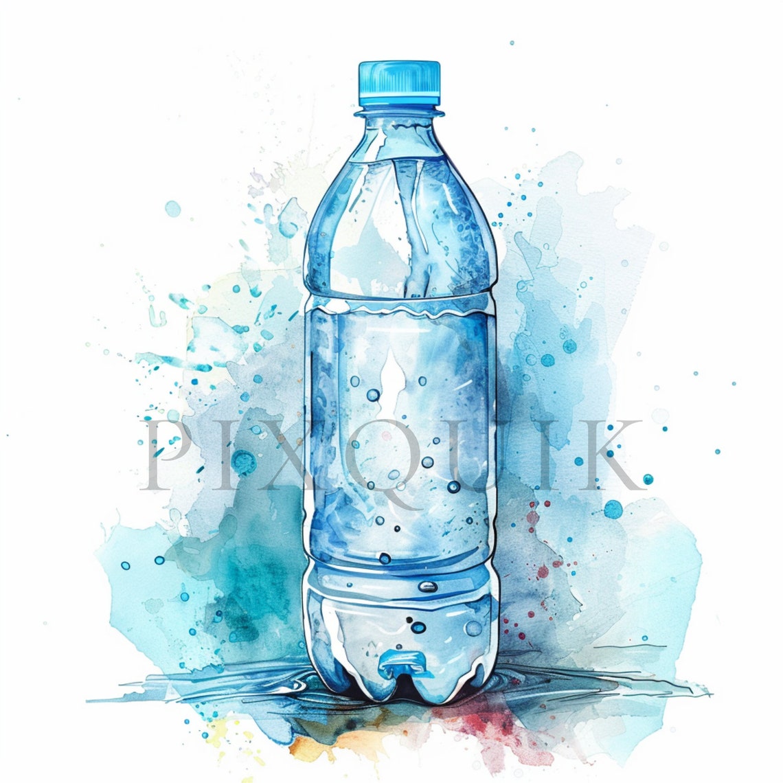 Watercolor Water Bottle Clipart | Collage Images (digital Download) - Etsy