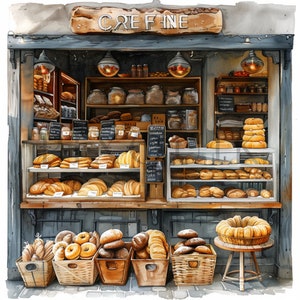 Watercolor French Bakery Clipart | 10 High Quality Jpgs | Instant ...