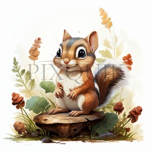 Chipmunk Clipart | Woodland Animal Clipart | 10 High Quality JPG | Cute ...