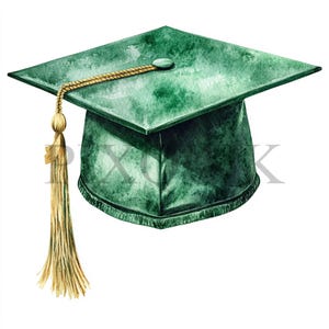 Graduation Cap Clipart | 10 Jpg's and PNG Files | Card Making | Digital ...