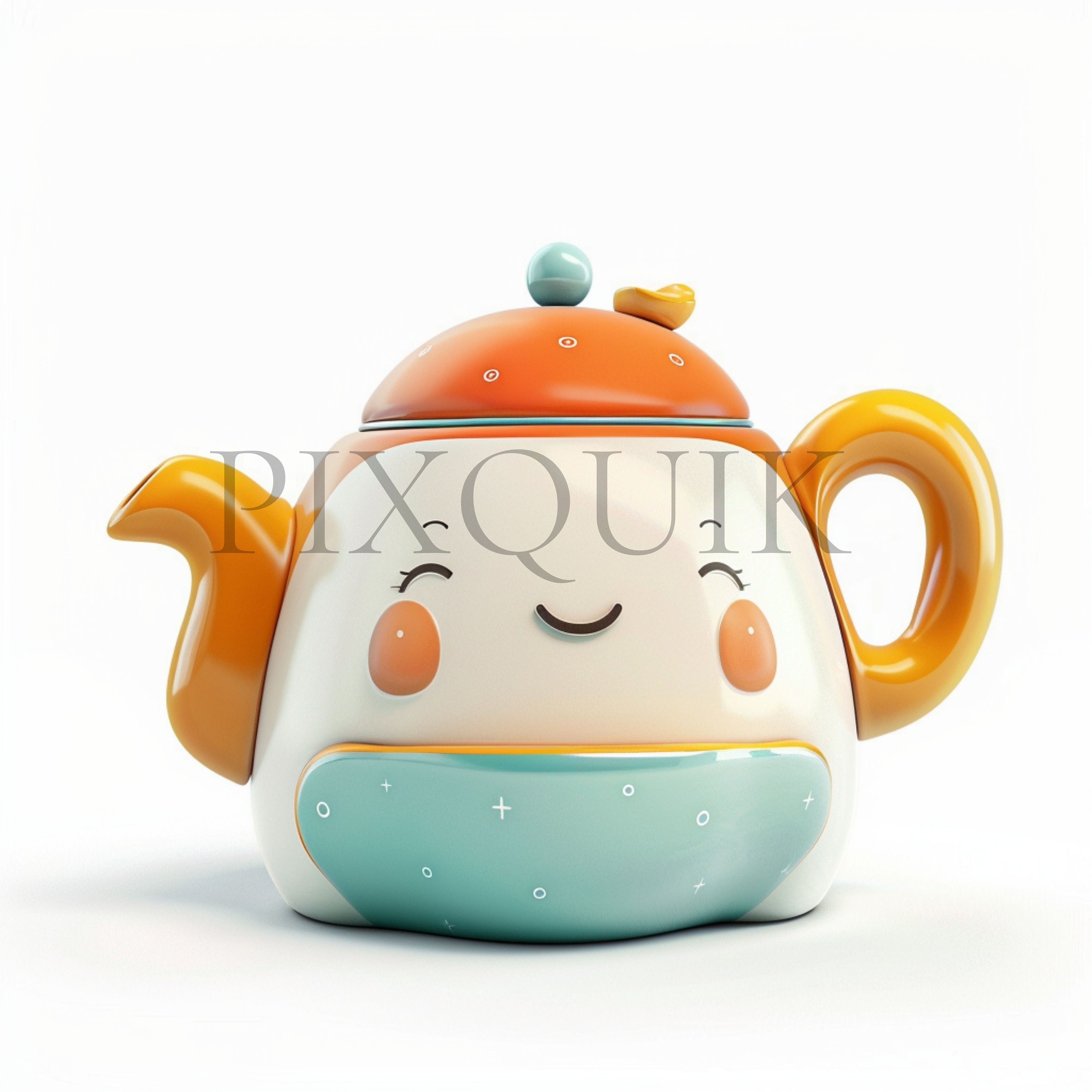 Watercolor Cute Teapot Clipart 10 High Quality Jpg's Teapot Clipart 2D ...