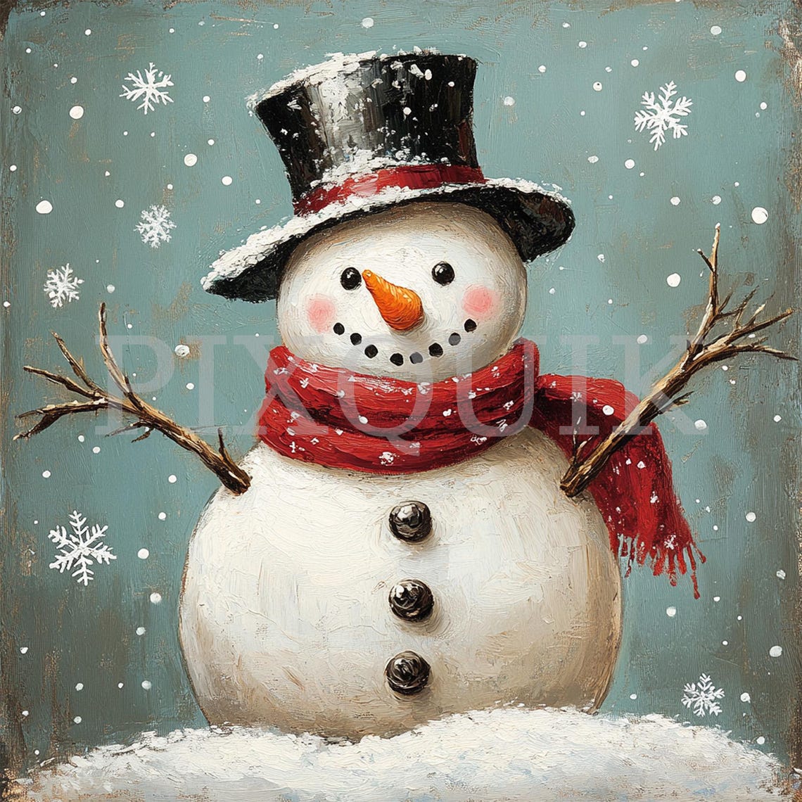 Vintage Snowman Clipart | 4 Clipart Files | Card Making | Digital Paper ...