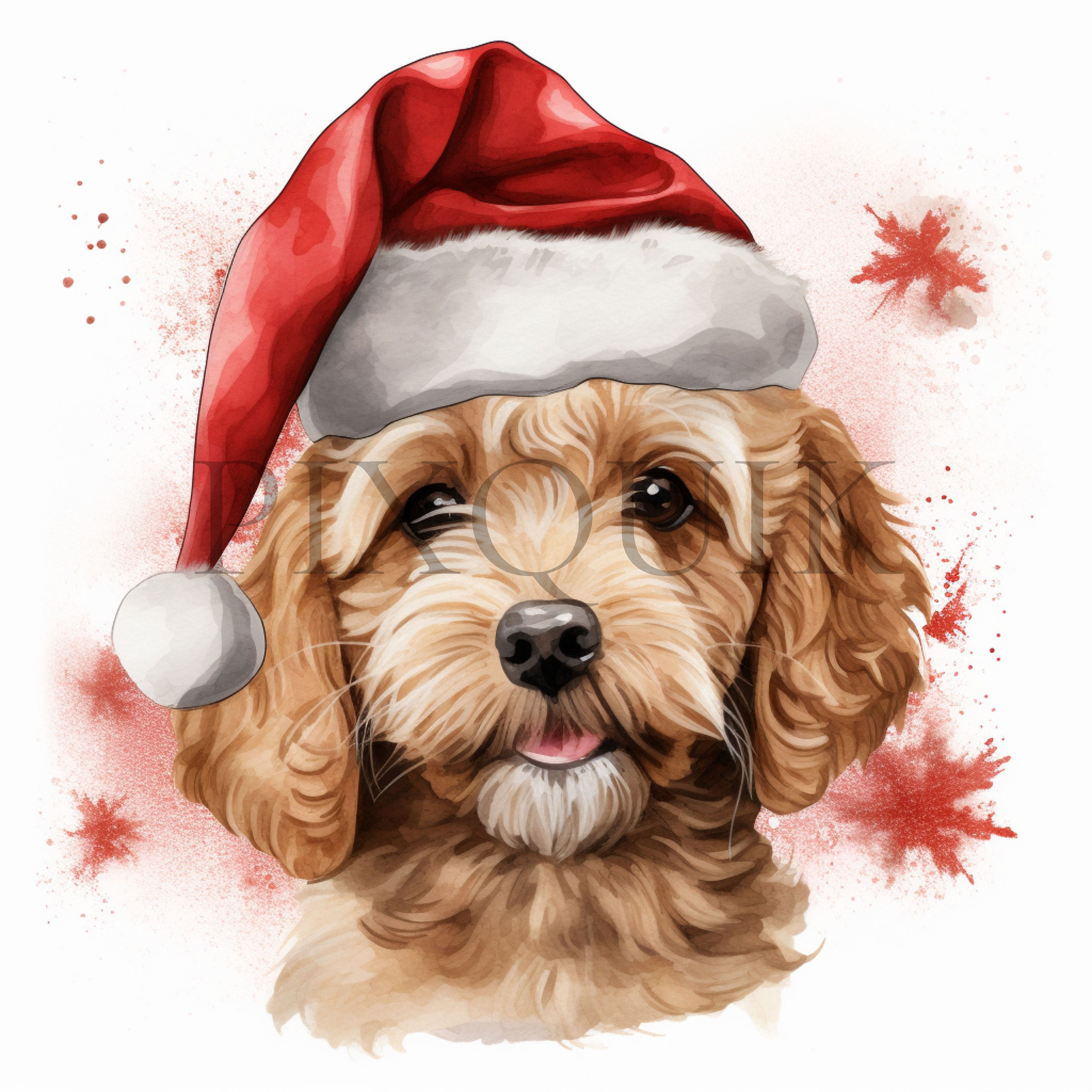 Watercolor Holiday Dog Clipart 10 High Quality Jpgs Christmas Dog Dog ...