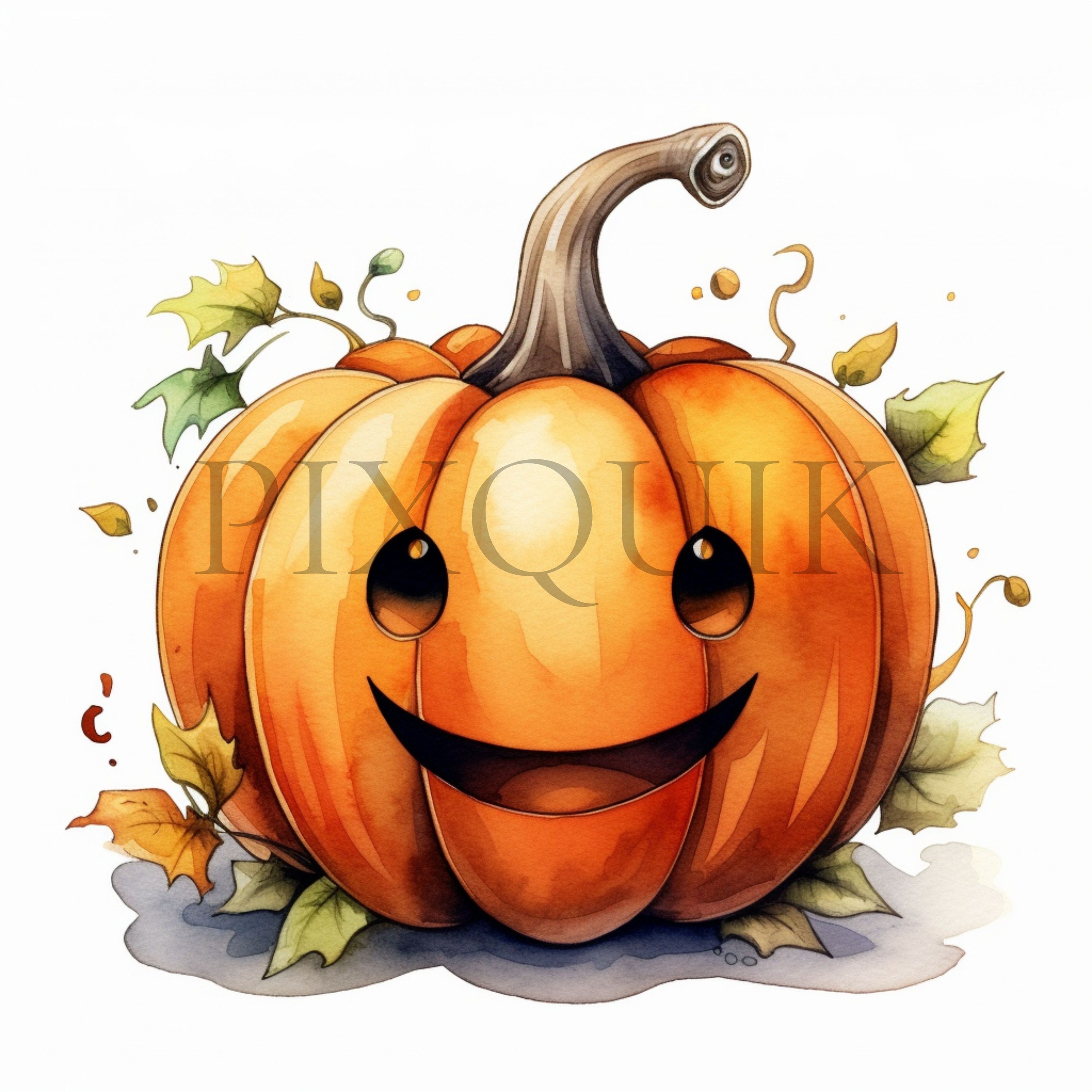 Cute Pumpkin Faces Clipart | Fall Card Making (digital Download) - Etsy