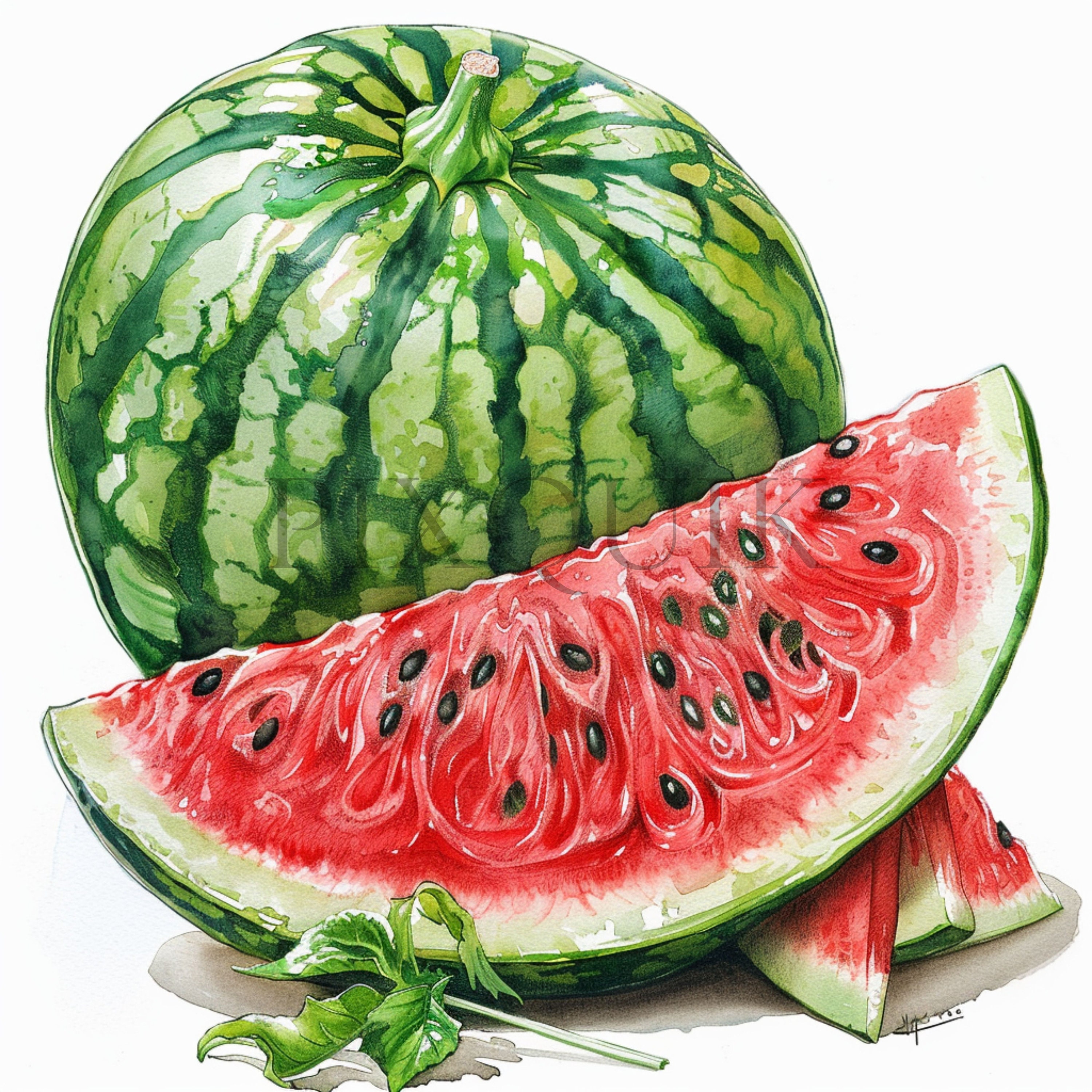 Watercolor Watermelon Clipart | Summer Fruit Jpgs (instant Download) - Etsy