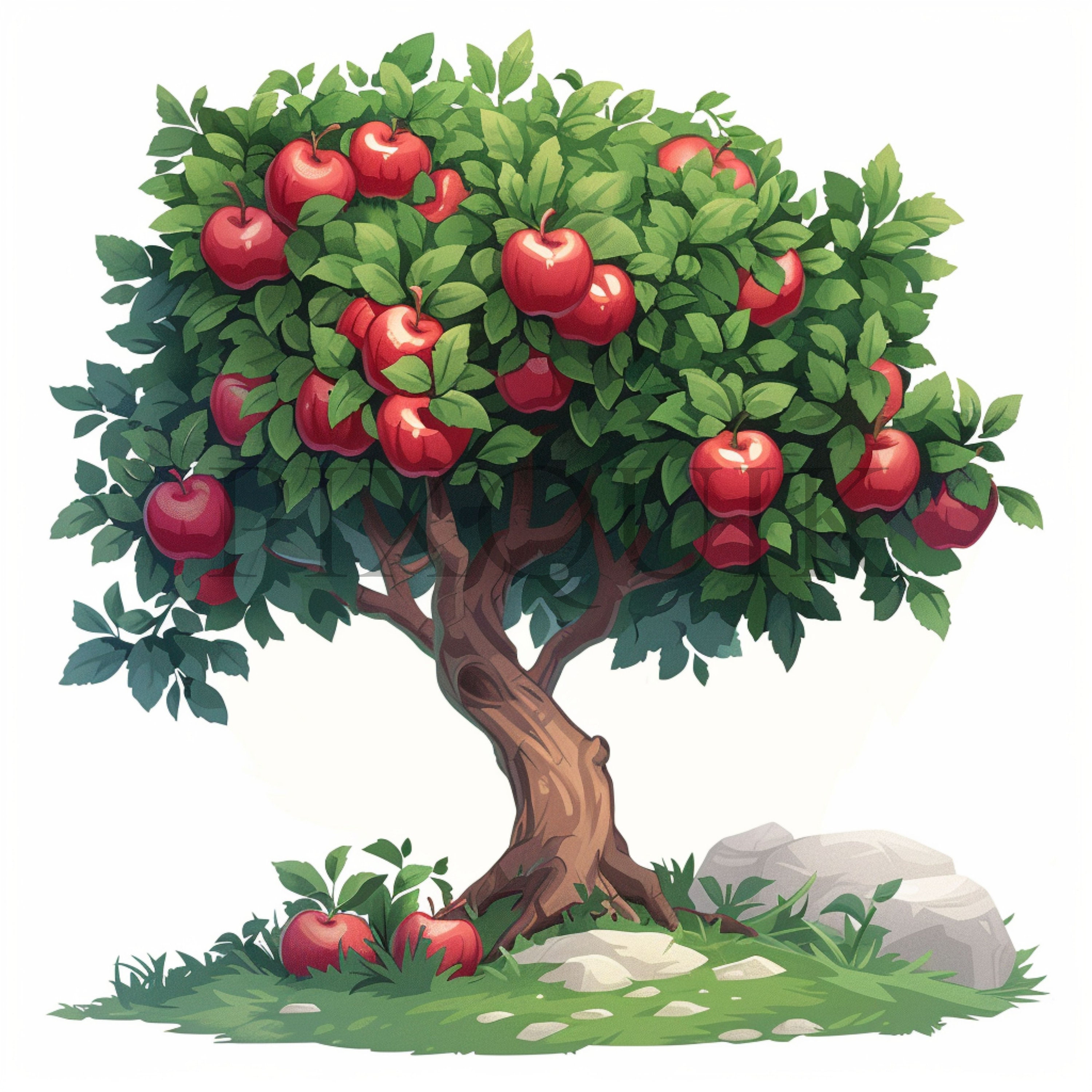Apple Trees Clipart | 10 High Quality Jpgs | Botanical Art Fruit Tree ...