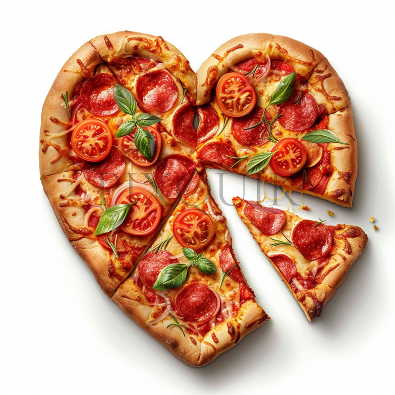 Heart Pizza Clipart | 10 High Quality Jpgs | Food Clipart | Tomato ...