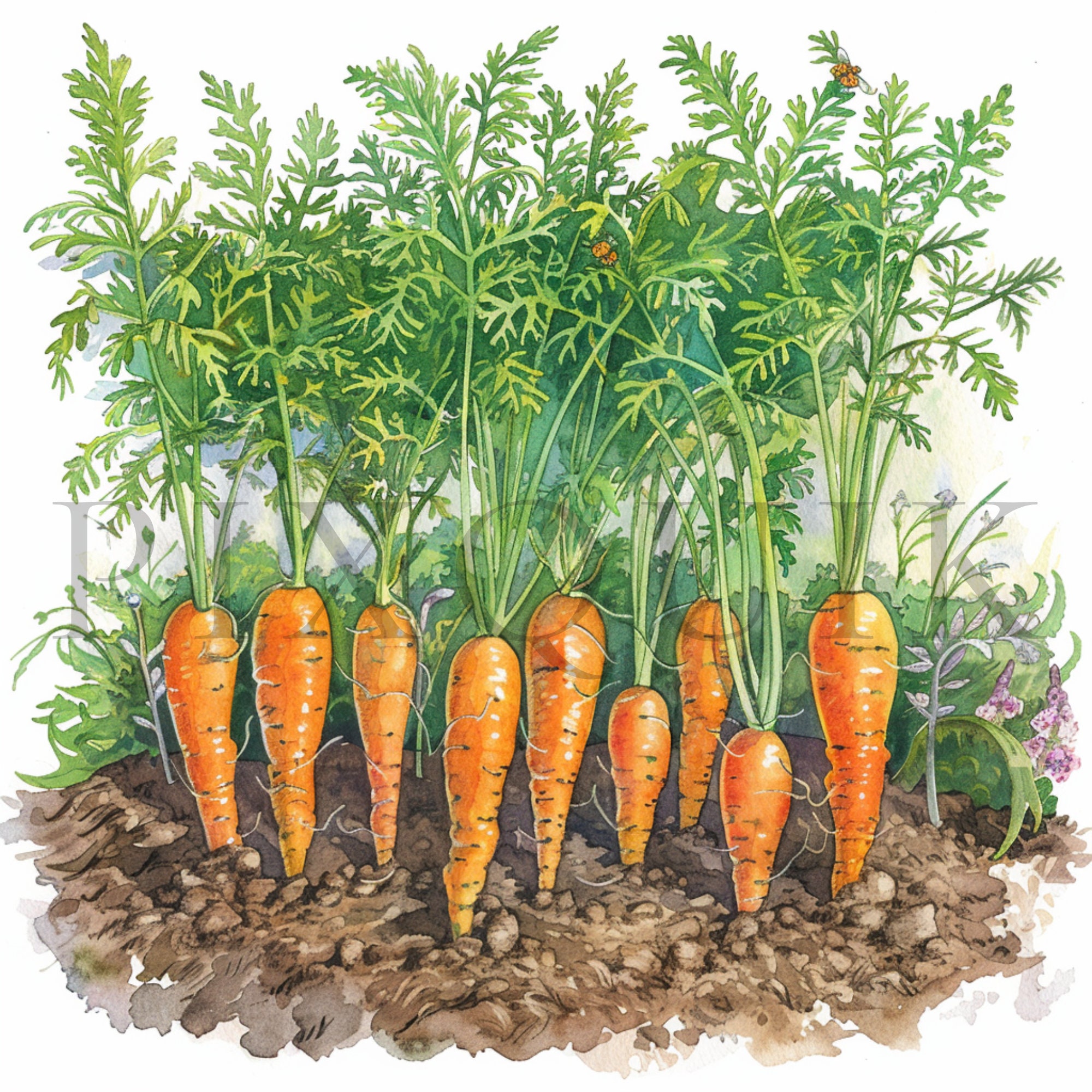Watercolor Carrot Clipart 10 High Quality Jpgs Digital Download ...