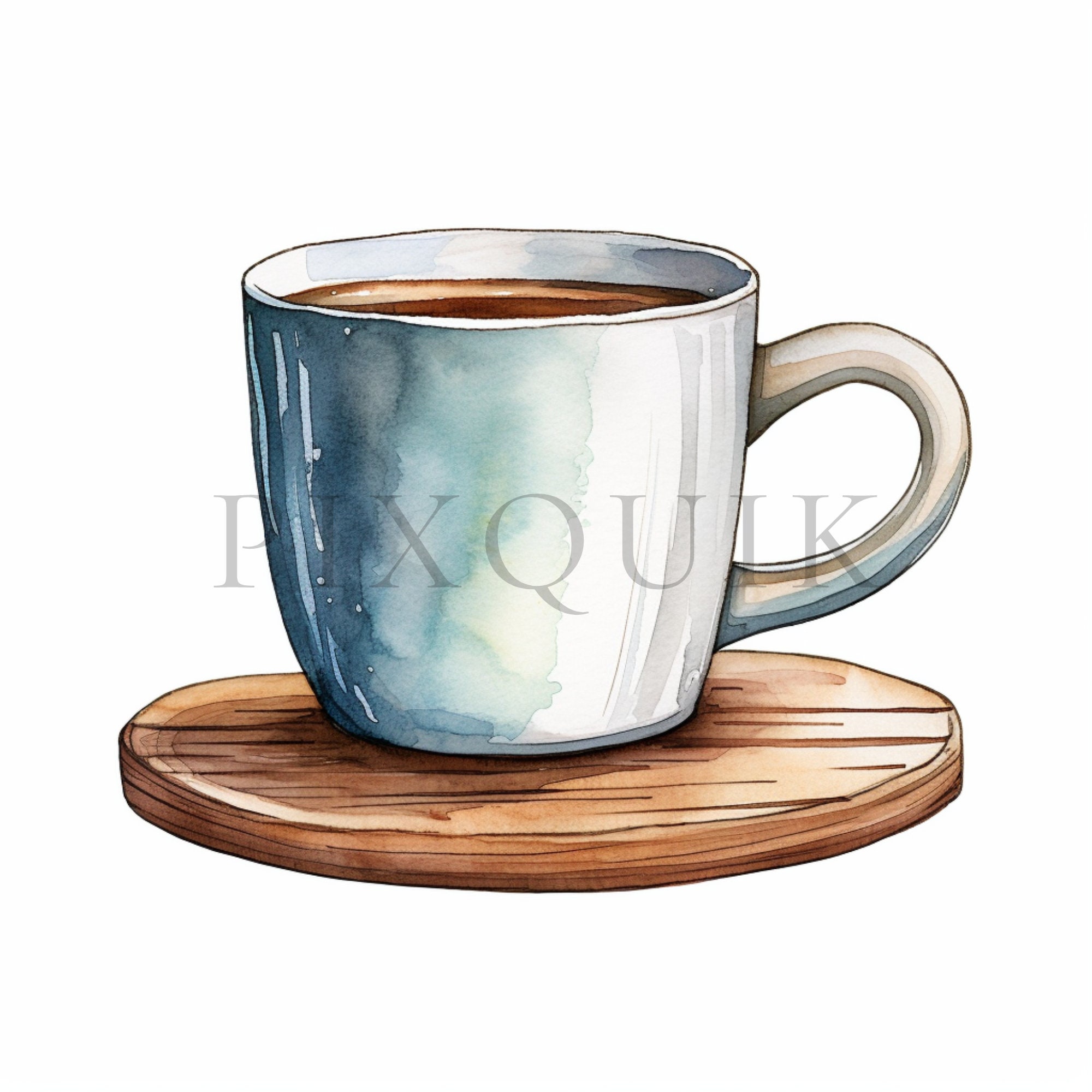 Watercolor Coffee Cup Clipart 10 High Quality Jpgs Digital Download ...
