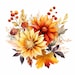 Autumn Floral Clipart | Fall Flowers, Botanical Art (digital Download ...