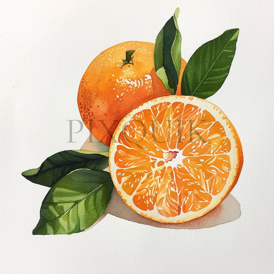 Watercolor Orange Clipart | 10 High Quality Jpgs, Nursery Art | Card ...