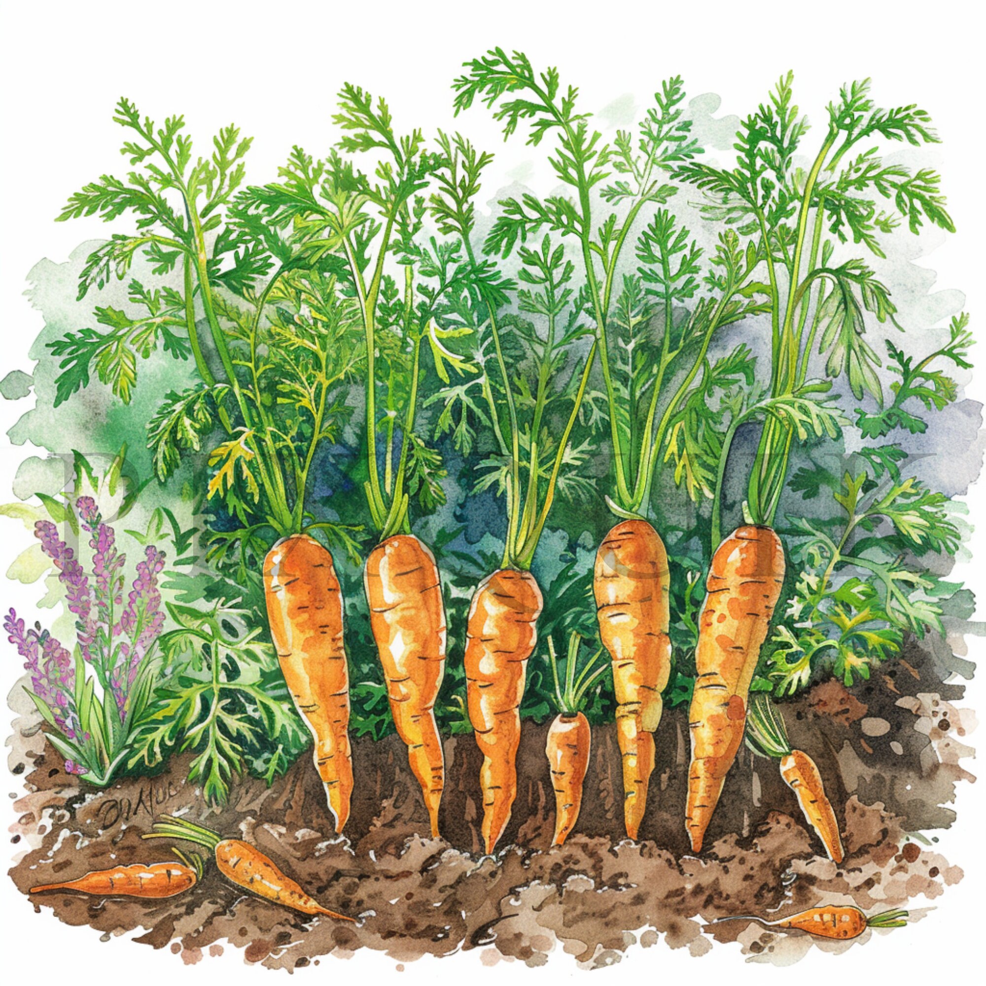 Watercolor Carrot Clipart | Garden Vegetable Art (digital Download) - Etsy