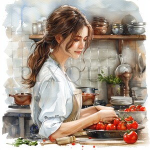 Watercolor Cooking Clipart 10 High Quality Jpgs Instant Digital ...