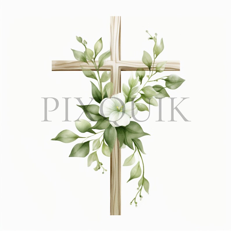 Easter Christian Crucifix Clipart 10 High Quality Jpgs Watercolor Cross ...