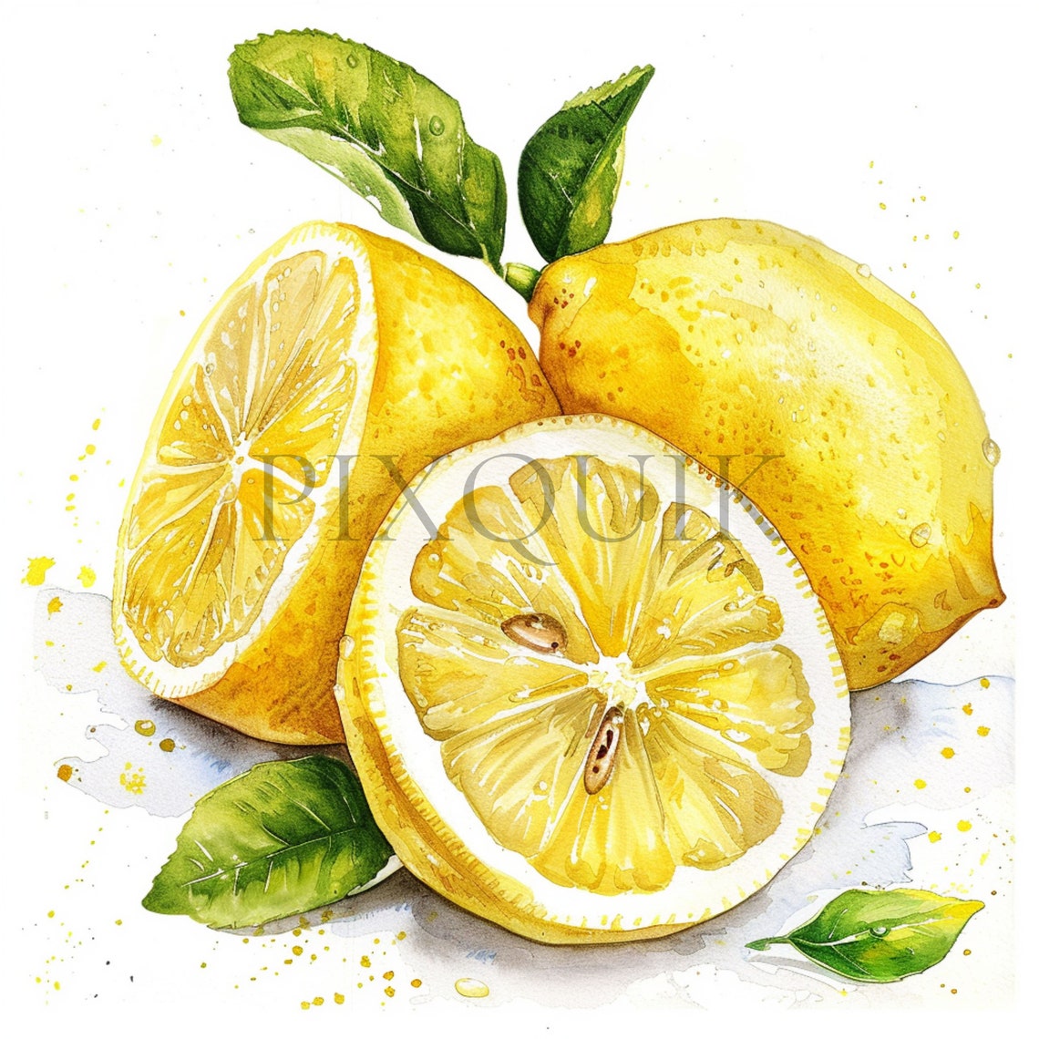 Watercolor Lemons Clipart 10 High Quality JPG Nursery Art Lemons Clip ...