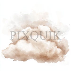 Watercolor Brown Cloud Clipart: Weather Design (JPG & PNG Files) - Etsy