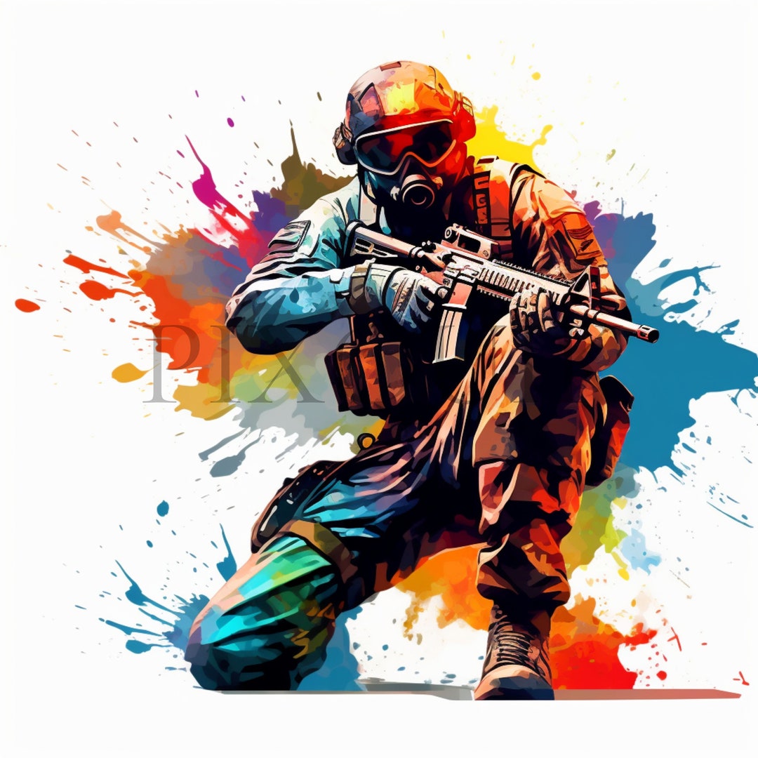Watercolor Combat Clipart | 10 High Quality JPG | Soldiers Clipart ...