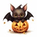 Watercolor Cute Halloween Bat Clipart Clipart 10 High Quality Jpgs ...
