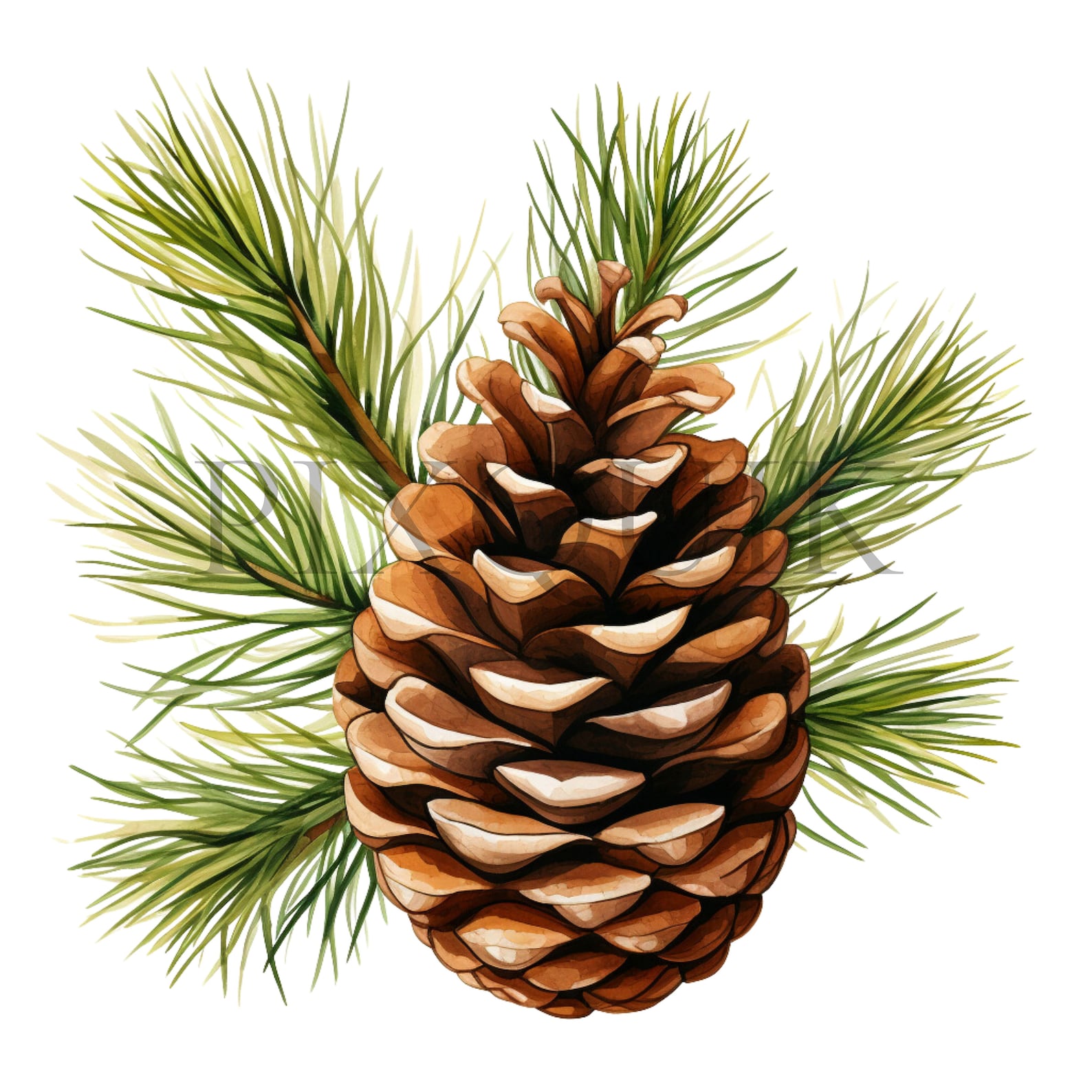 Pine Cone Clipart | Nature Illustration, Card Making (digital Download ...