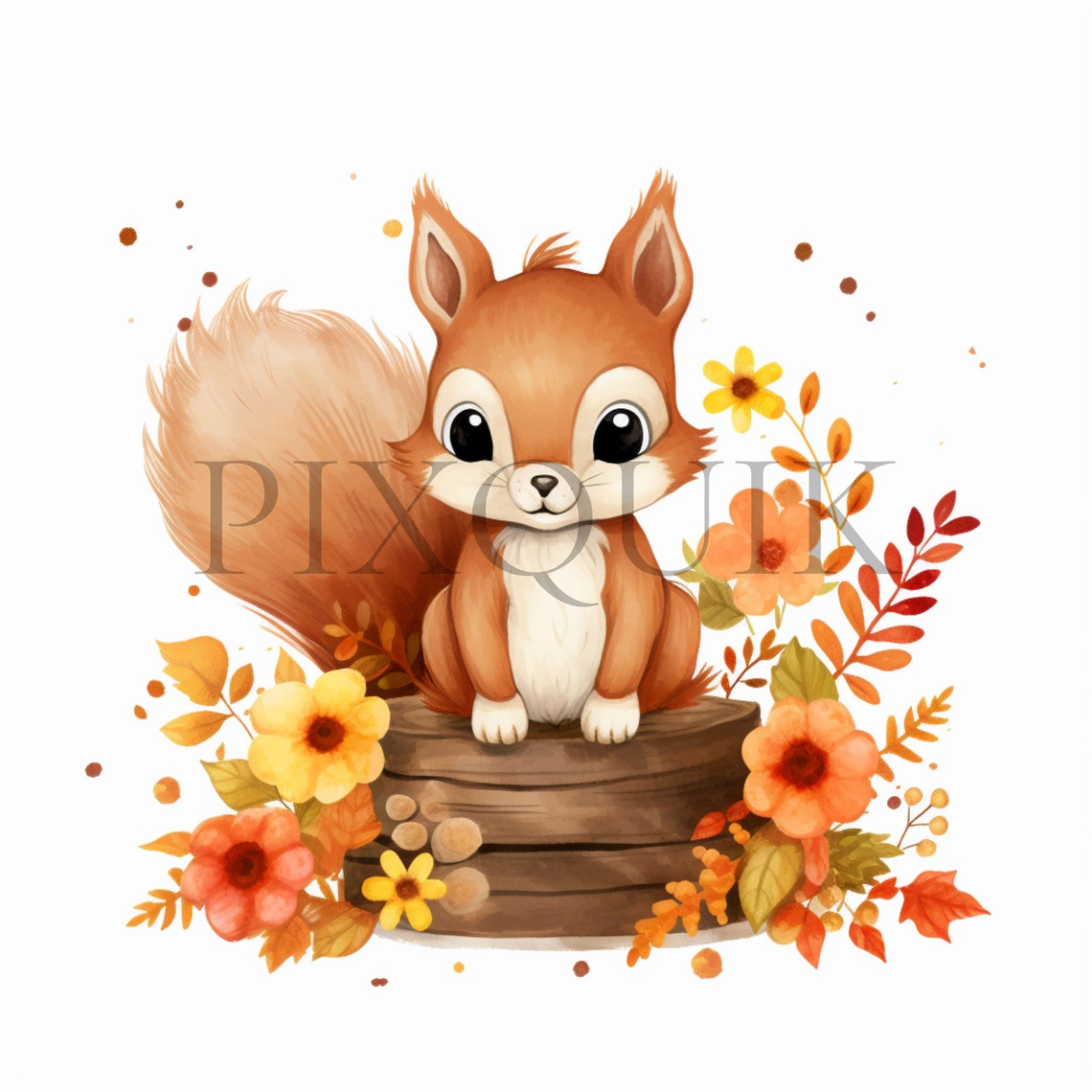 Cute Fall Squirrel Clipart | 10 JPG Illustrations (instant Download) - Etsy