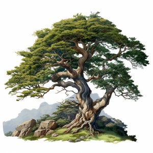 Yew Tree Clipart | Yew | 10 High Quality JPG | Yew Illustration | Tree ...