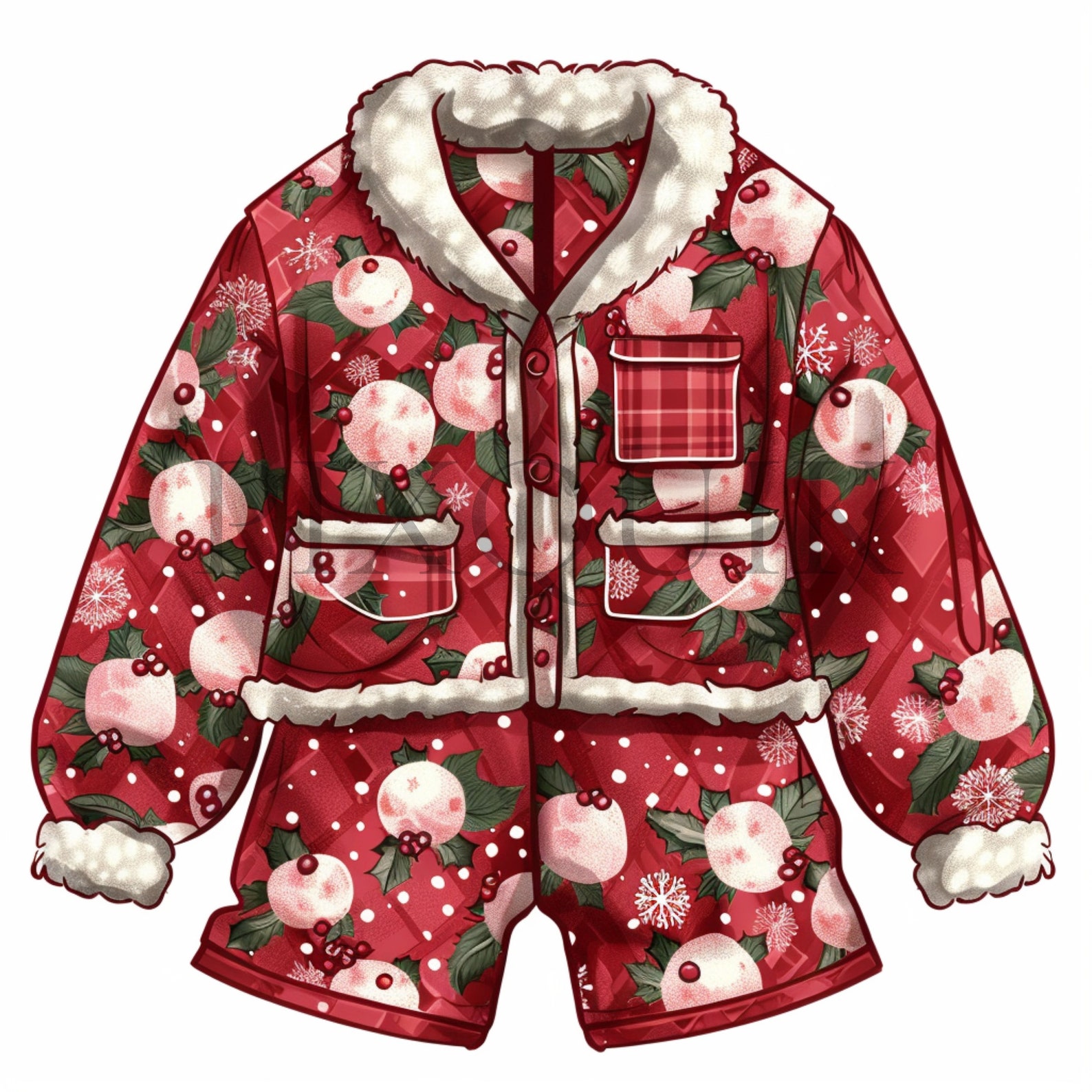 Christmas Pajamas Clipart: Watercolor Art, Card Making (digital ...