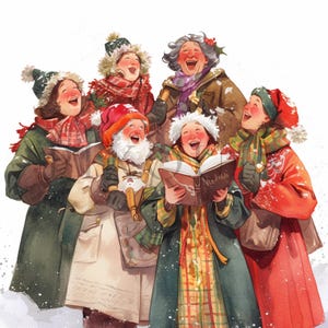 Holiday Carolers Clipart | 10 High Quality Jpgs | Digital Download ...