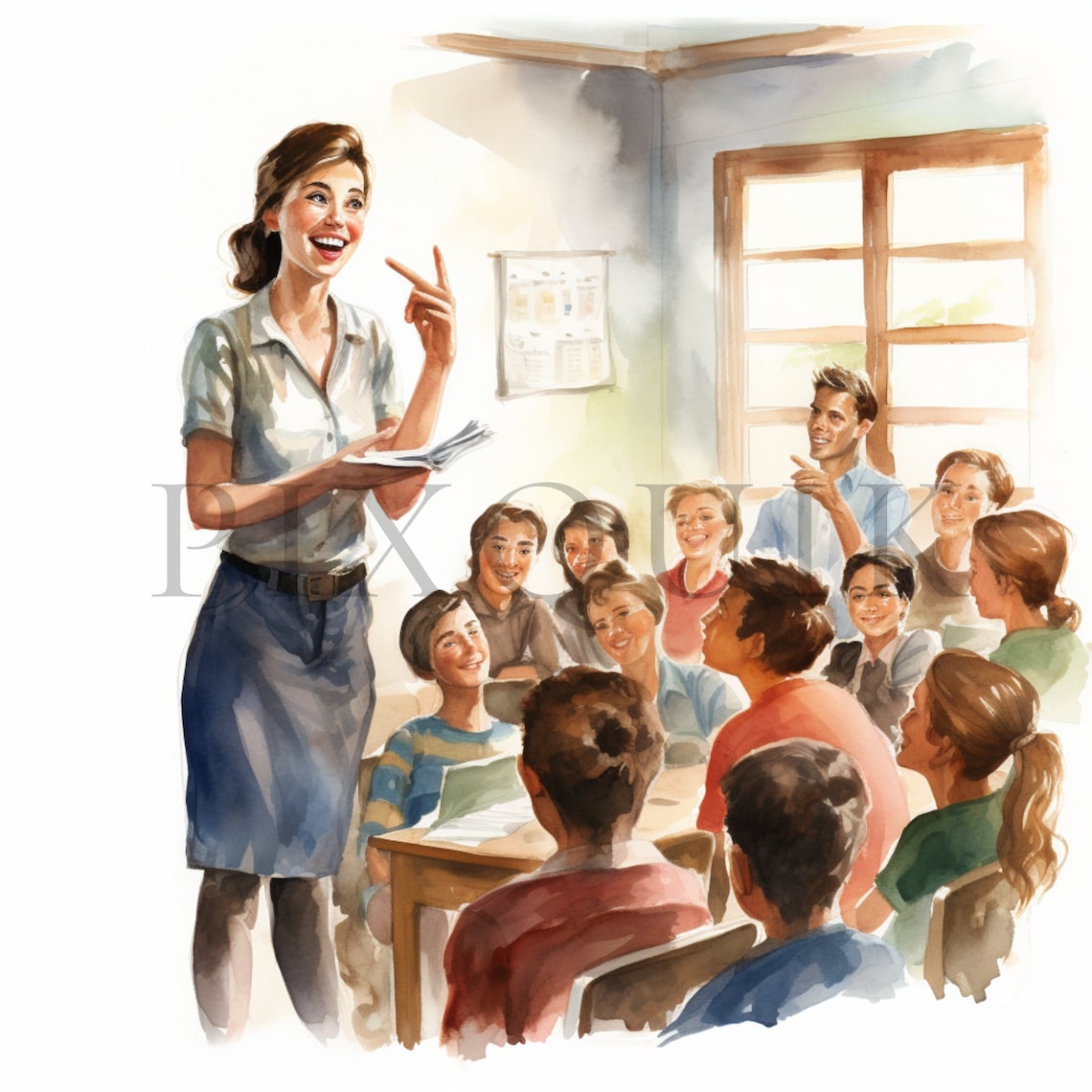 Teacher and Students Clipart | Educational Jpgs (digital Download) - Etsy