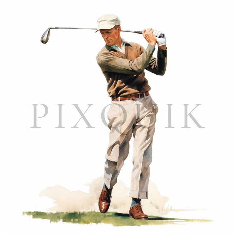 Vintage Golf Player Clipart | Retro Sports Art (digital Download) - Etsy