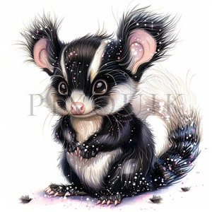 Watercolor Skunks Clipart | 10 High Quality Jpgs | Skunks Clipart ...