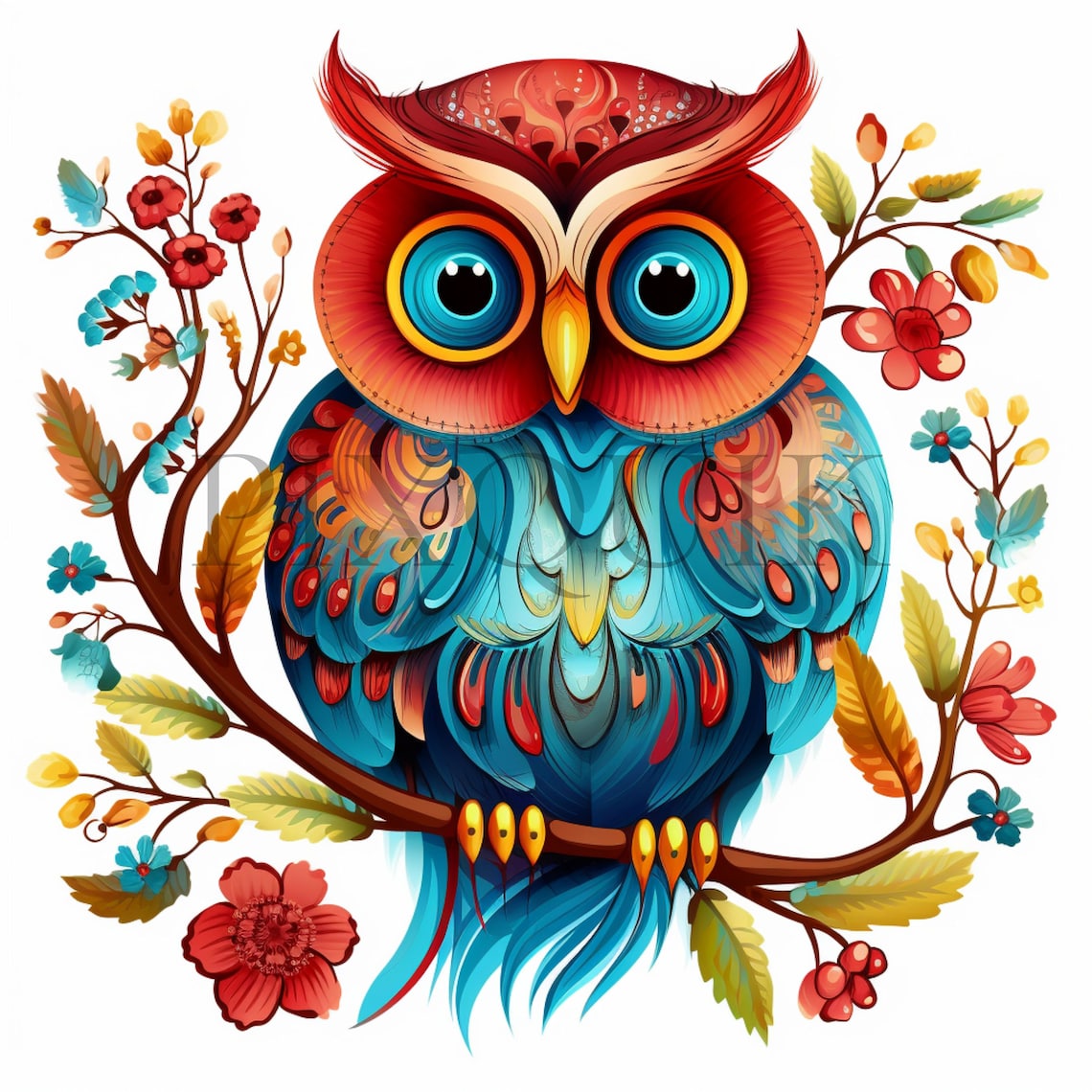 Whimsical Owl Clipart 10 High Quality Jpgs Bird Clipart Night Bird ...
