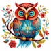 Whimsical Owl Clipart 10 High Quality Jpgs Bird Clipart Night Bird ...