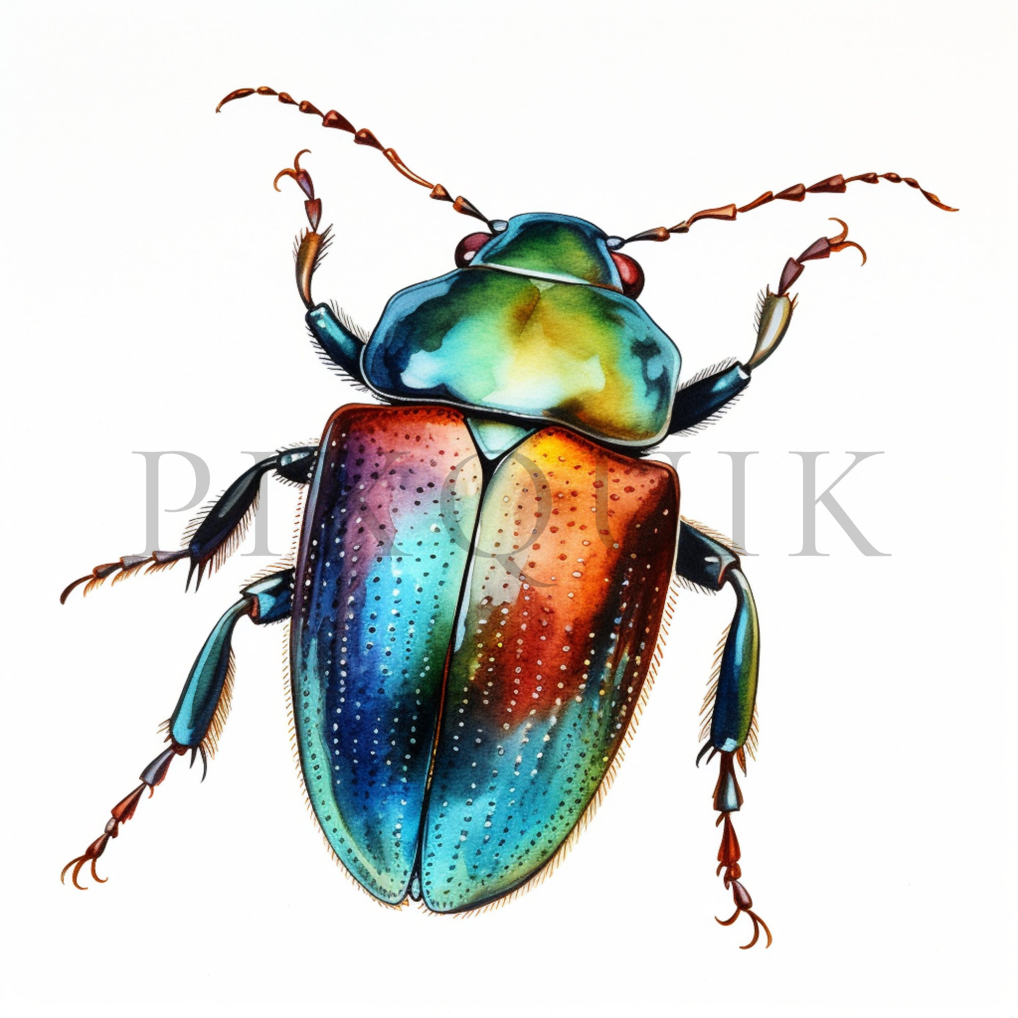 Watercolor Insect Clipart | Beetle Illustration (digital Download) - Etsy