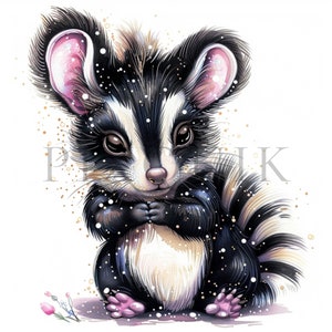 Watercolor Skunks Clipart | 10 High Quality Jpgs | Skunks Clipart ...
